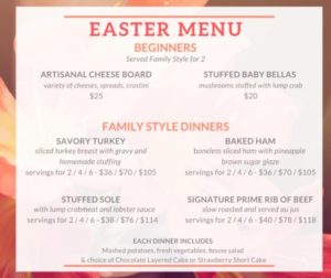 Easter Dinner To-Go Order Form | Springtown Inn