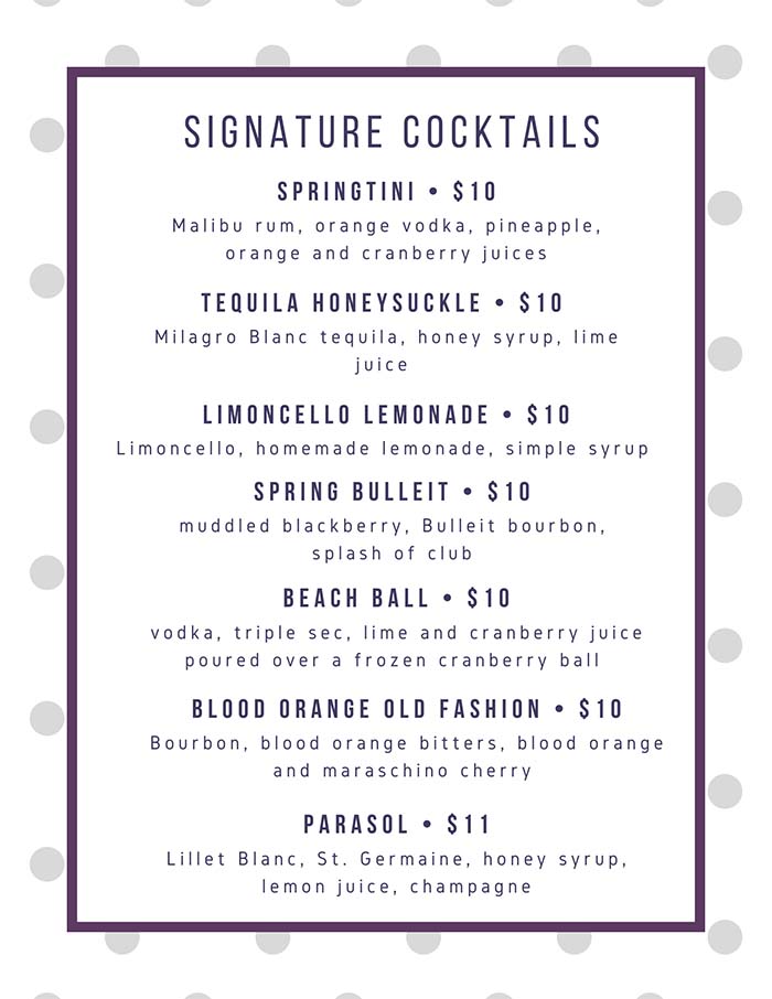 Menu | Springtown Inn