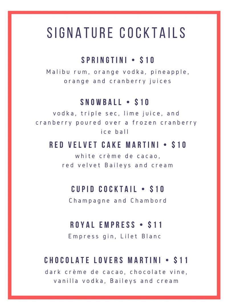 Menu | Springtown Inn