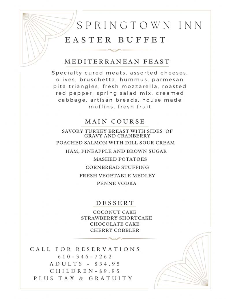 Menu | Springtown Inn