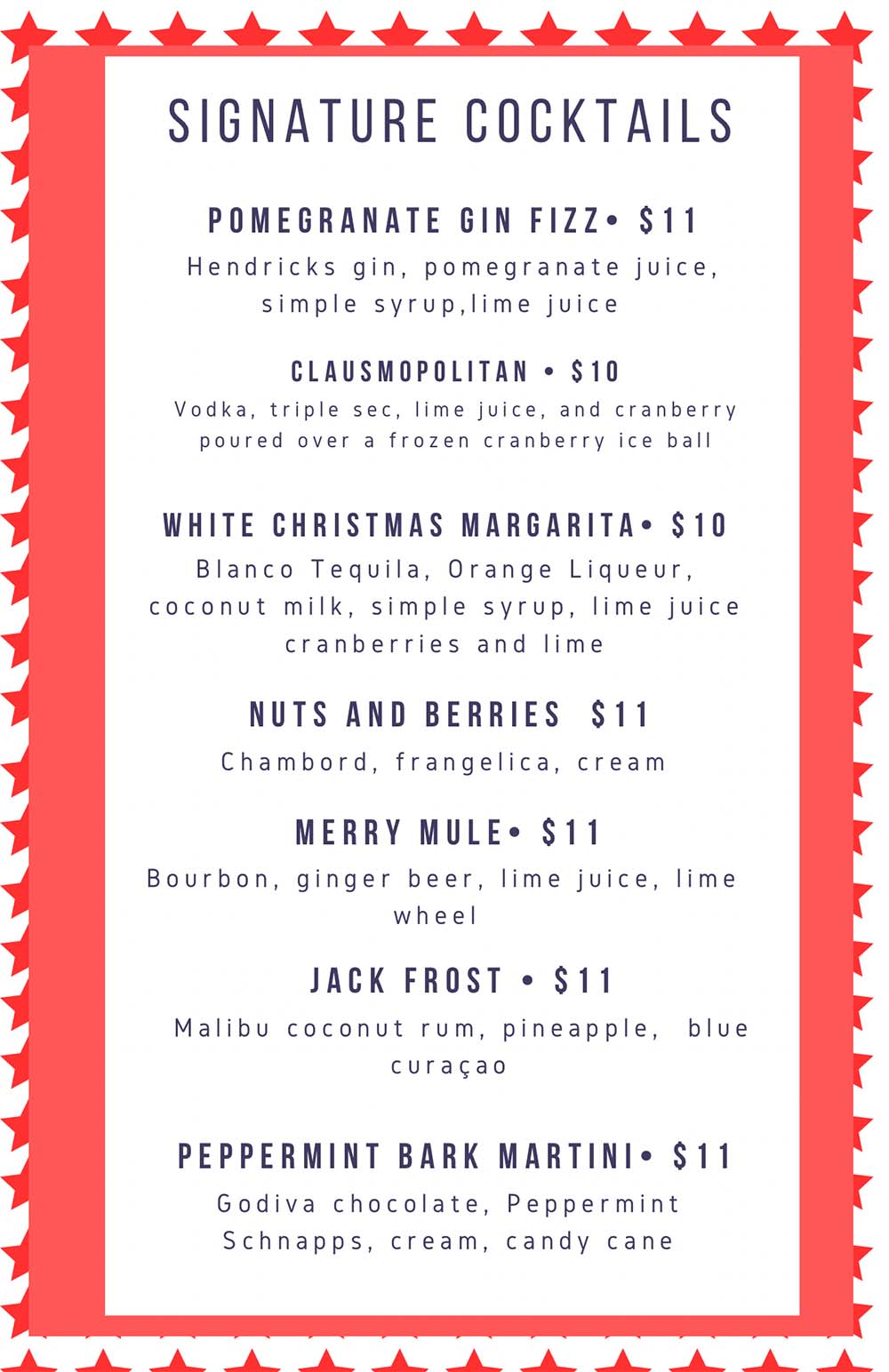 Menu | Springtown InnSpringtown Inn